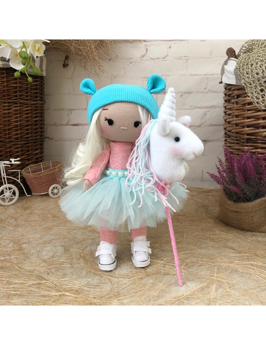 Handmade Doll, Rag Doll, Textile doll, Birthday gift for Girl, Fabric ...