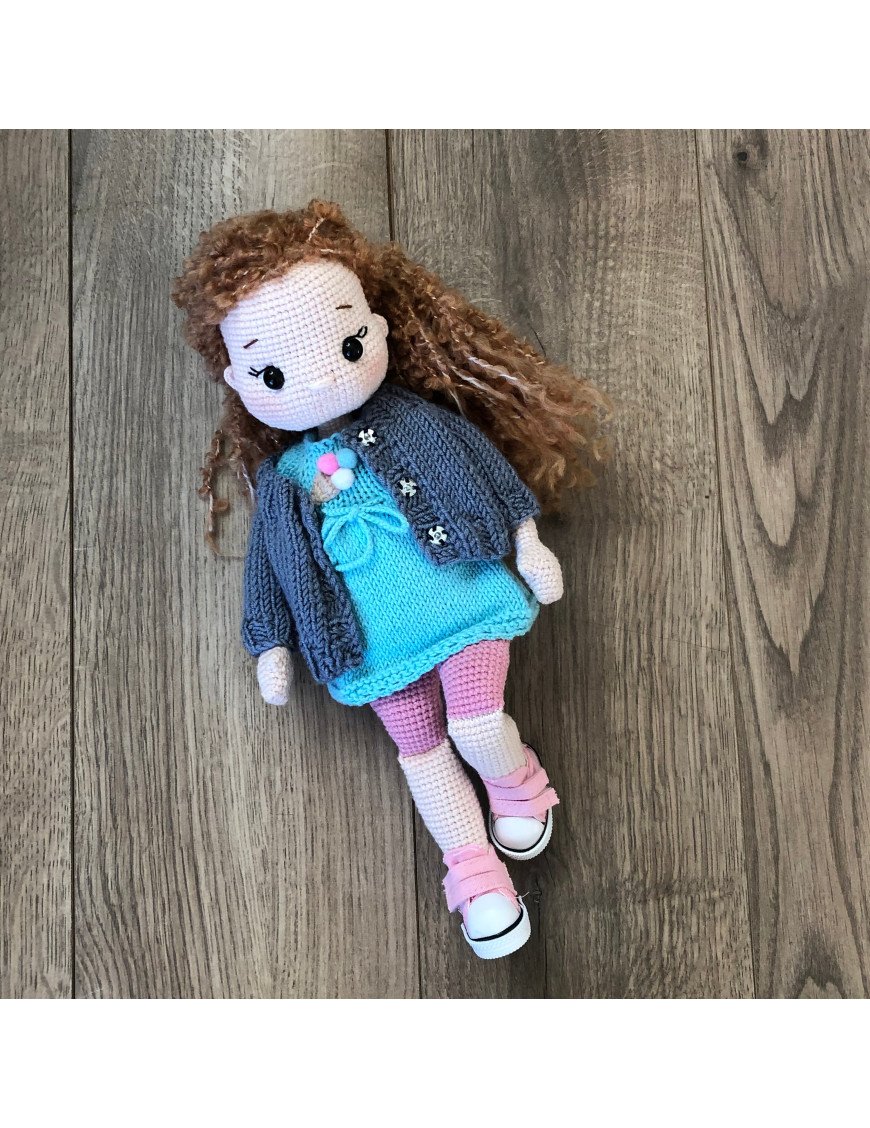 Stuffed Crochet Doll with Bendable Limbs and Curly Hair: Perfect for ...
